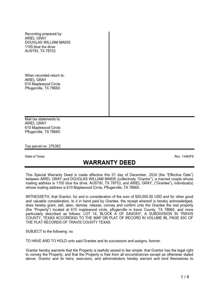 Warranty Deed | PDF | Deed | Conveyancing