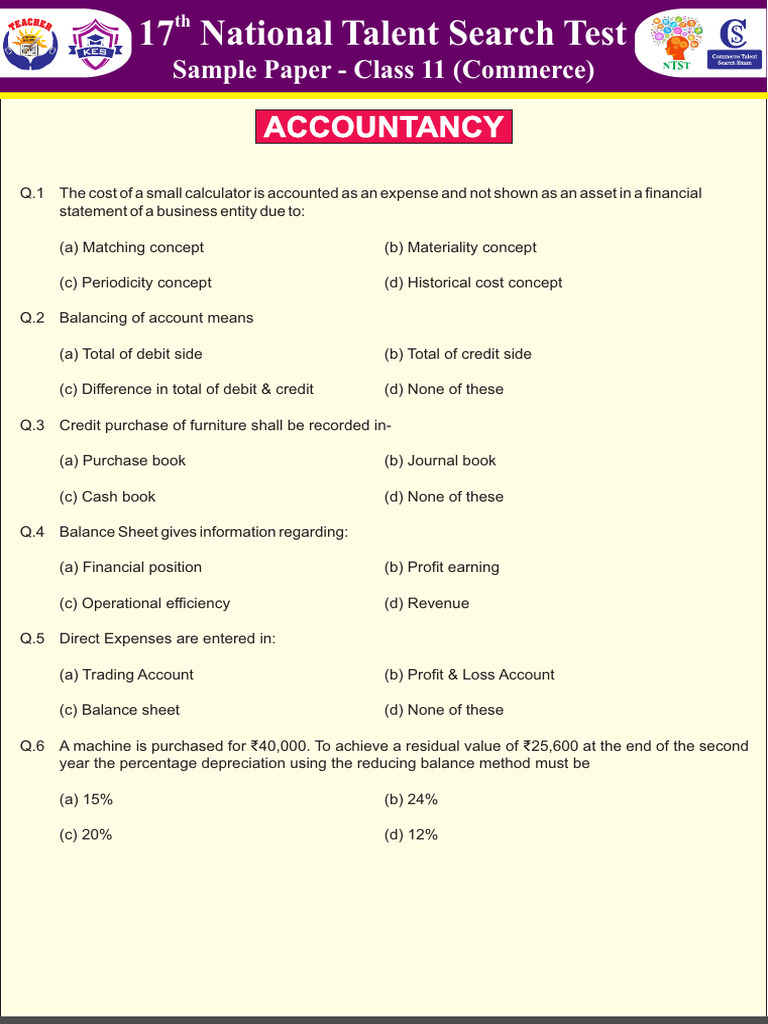 Sample Paper Class 11TH Commerce | PDF | Debits And Credits | Business