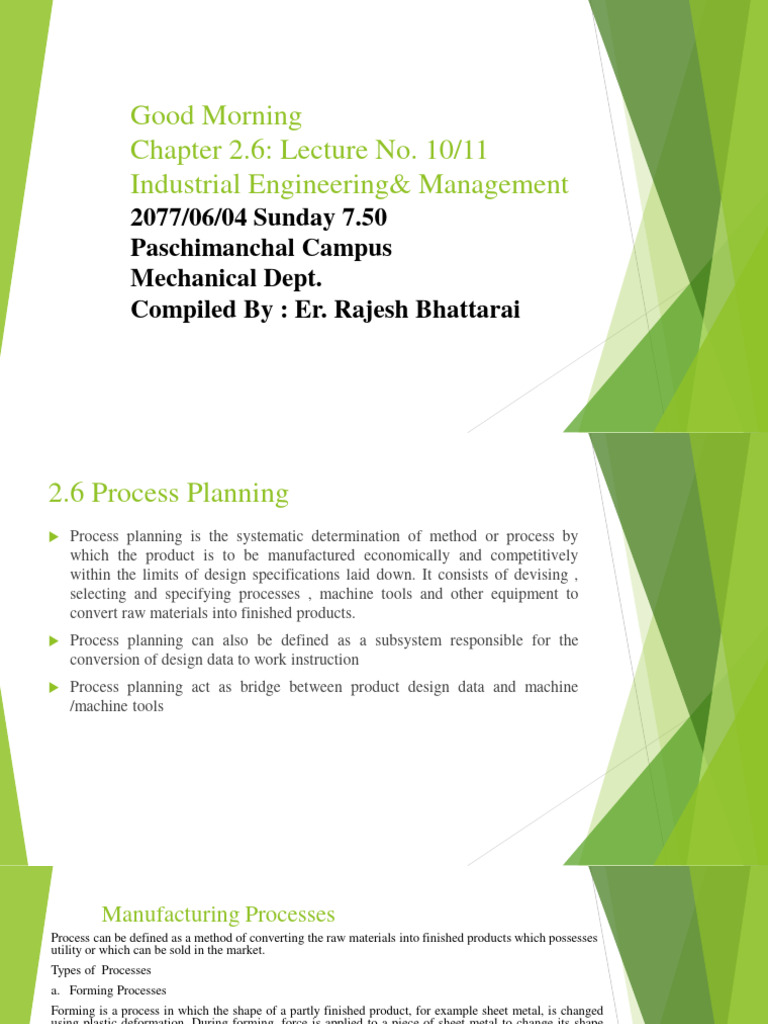 2.6 Process Planning Class 2 IEM | PDF | Machine Tool | Machining