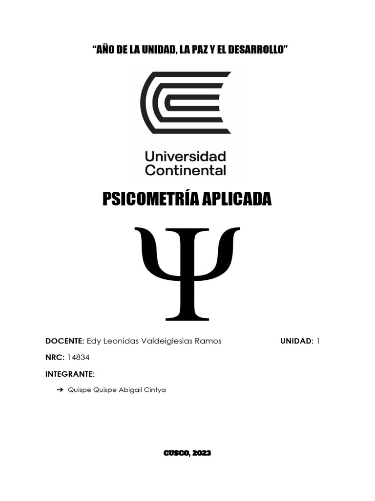 INFORME PSICOLÓGICO - Evaluar La Escala de Inteligencia de Wechsler para Niños - WISC V ...