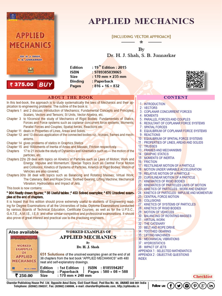 Applied Mechanics Book | PDF
