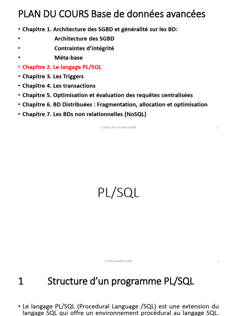 Cours PL SQL | PDF