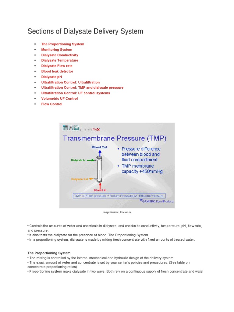 Hemodialysis Delivery System | PDF | Dialysis | Ph