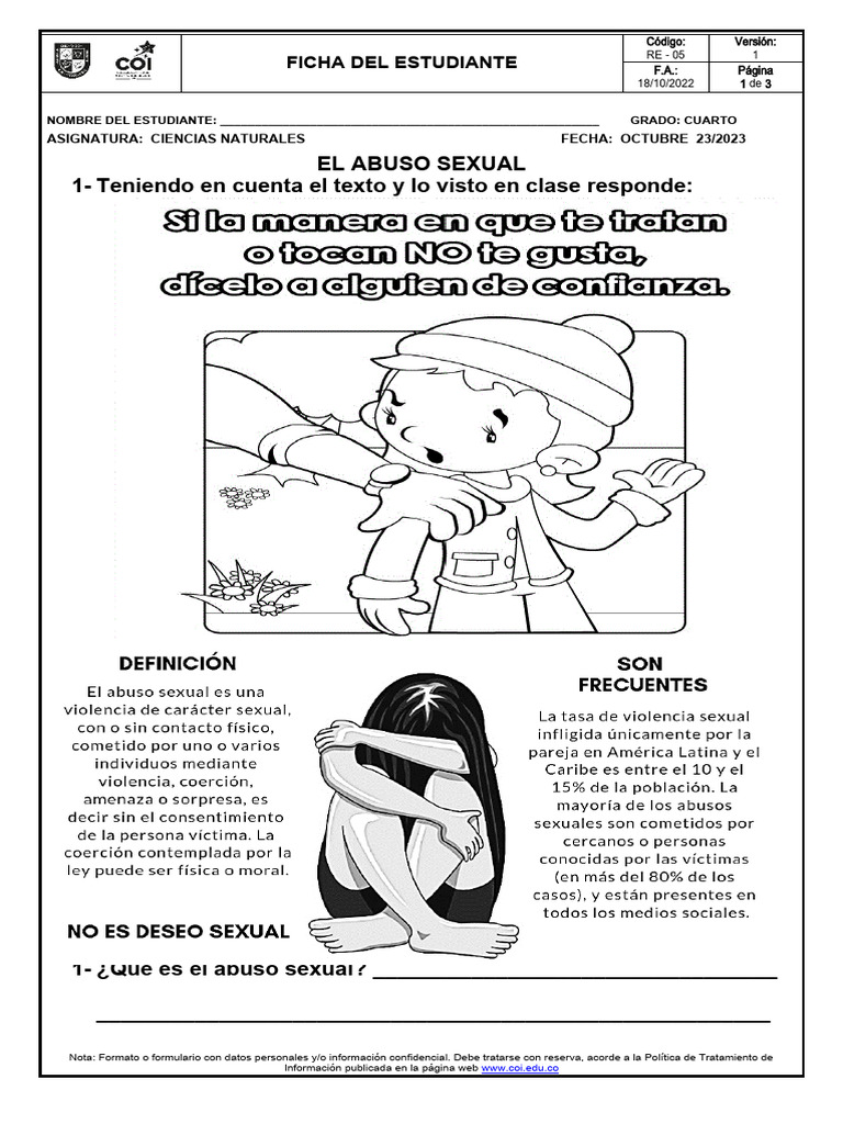 Ficha El Abuso Sexual | PDF | Delitos Sexuales | Sexo y la ley