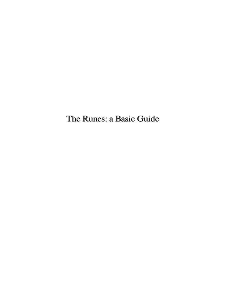 Qdoc - Tips - The Runes A Basic Guide | PDF | Runes | Linguistics