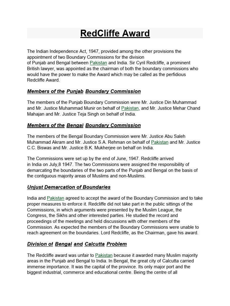 14 RedCliffe Award | PDF | South Asia | Pakistan