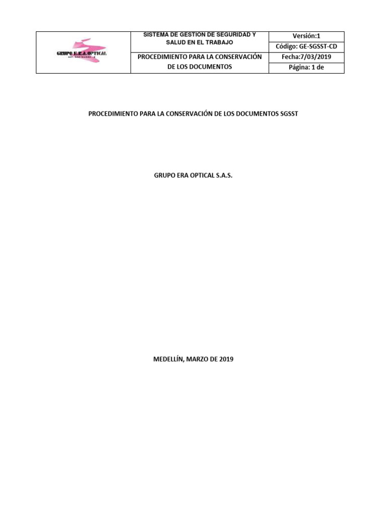 Procedimiento para La Conservación de Los Documentos | PDF