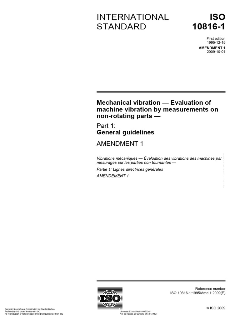 Iso 10816-1 + Amd | Download Free PDF | International Organization For Standardization ...
