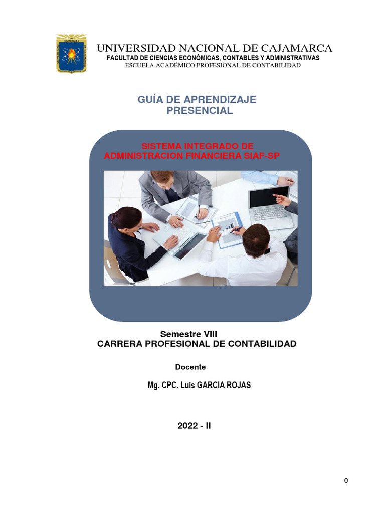 Guia de Aprendizaje Siaf | PDF | Contabilidad | Maestros