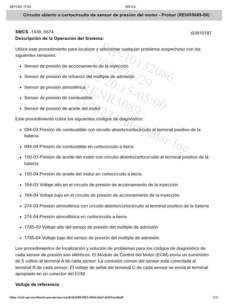 Prueba de Sensores de Presion C7-Sis2.0 | PDF | Conector eléctrico | Sensor