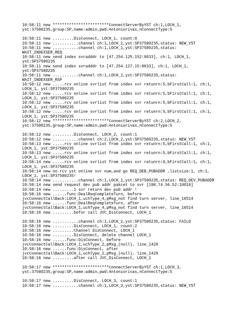 Yst Connect Log 20240110 | PDF