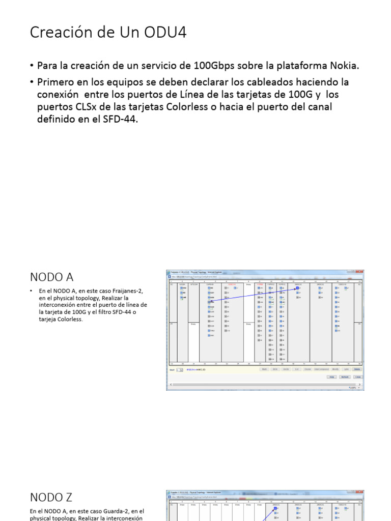Elaboración de Un Servicio de 100Gbps Sobre Plataforma Nokia OMS-1350 ...
