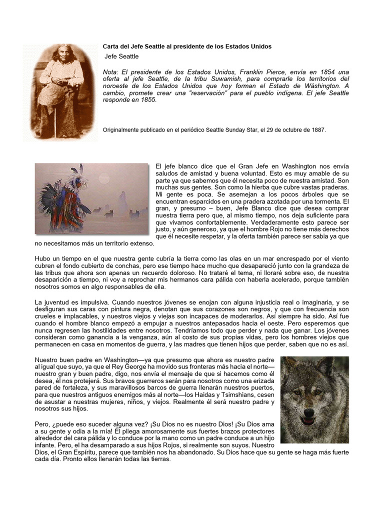 Carta Del Jefe Seattle | PDF