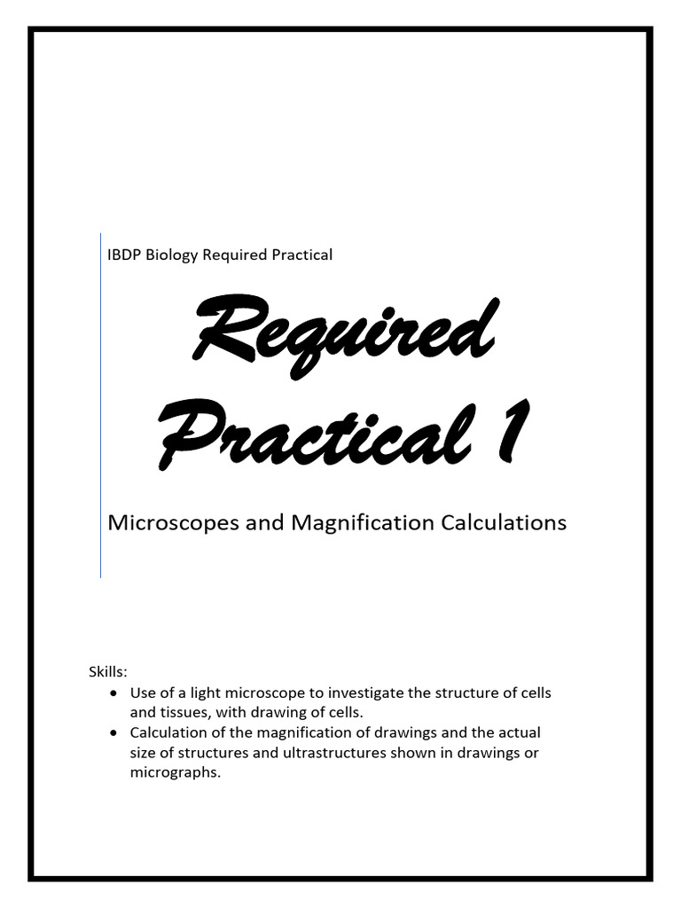 1 - IB Biology Required Practical 1 - Microscopes Answers | PDF ...