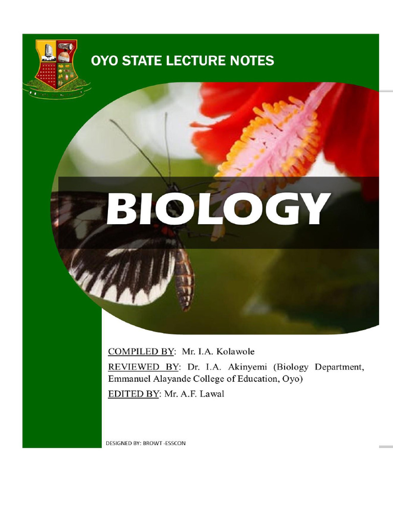 Notes On Ss1 First Term Biology Lessons | PDF | Osmosis | Nutrition