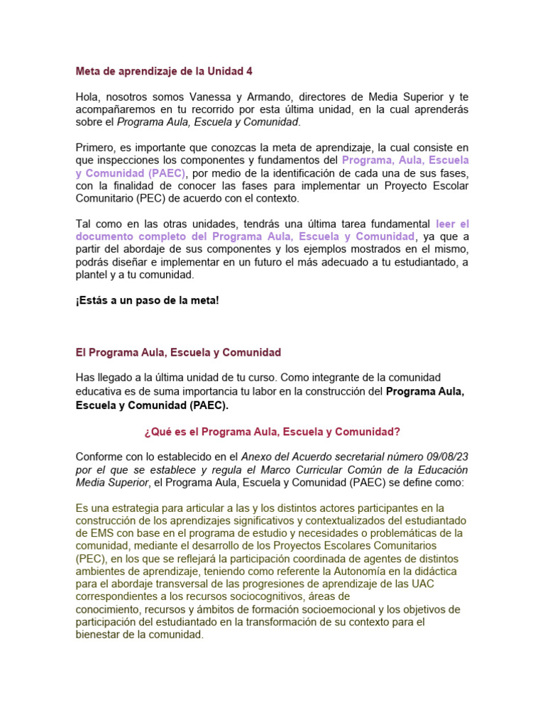 Aspectos pedagógicos MCCEMS U4 | PDF | Plan de estudios | Aprendizaje