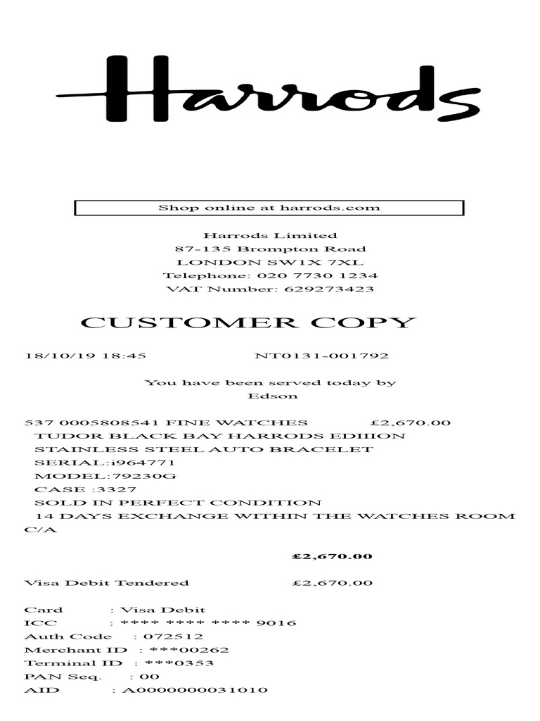 Template Harrods 1 | PDF | Business