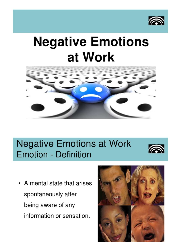Negative Emotions at Work at Work | PDF | Anger | Feeling