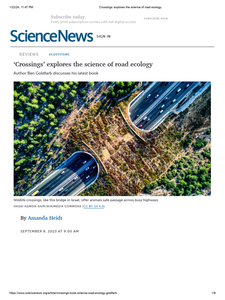 Crossings' Explores The Science of Road Ecology | PDF | Ecology ...