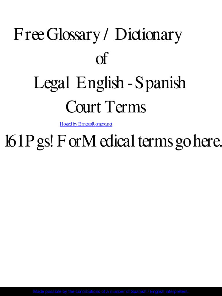 Legal Spanish Dictionary for Professionals | PDF | Dictionary | Justice