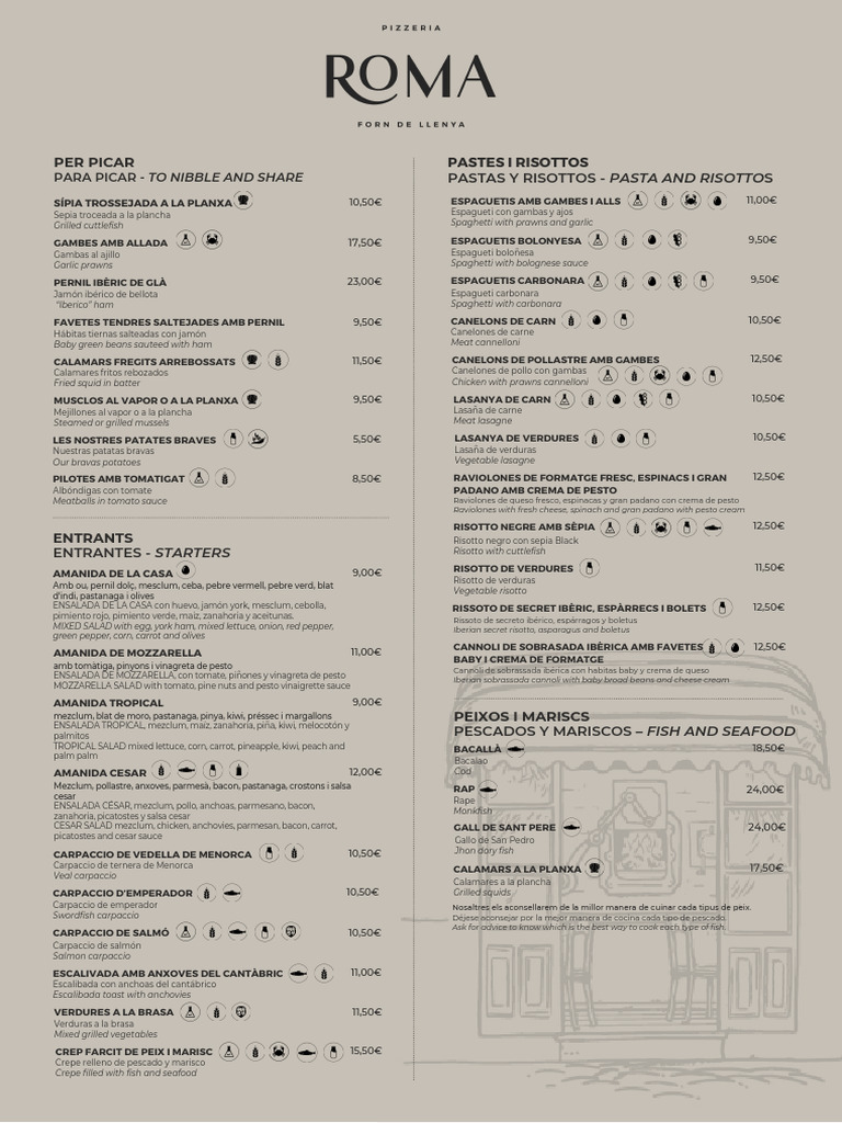 Carta Comida Roma 27062022 | PDF