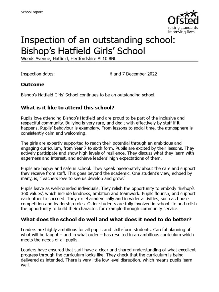 OFSTED Report 2023 | PDF | Teachers | Learning