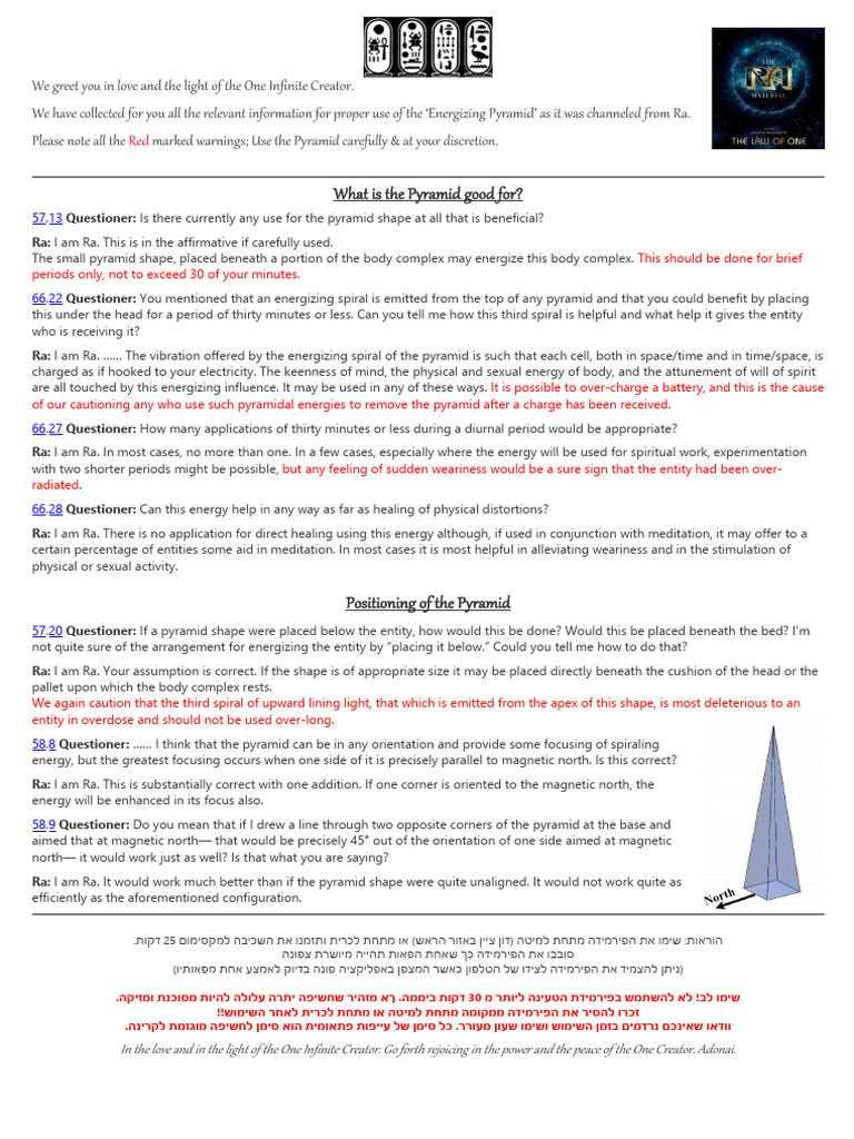 Energizing Pyramid Instructions Final | PDF | Physics