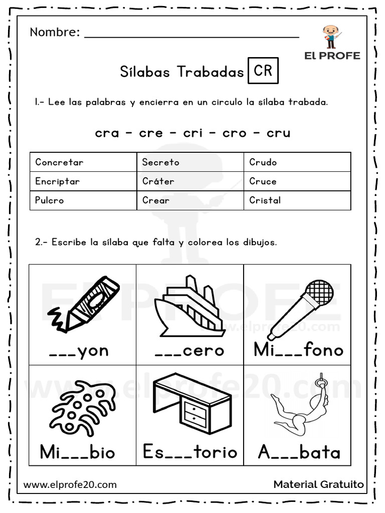 Cuadernillo Para Trabajar Silabas Trabadas Primaria 05 Pdf