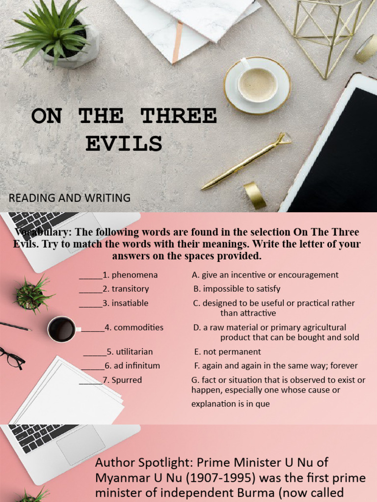 On The Three Evils | PDF | Greed | Utilitarianism