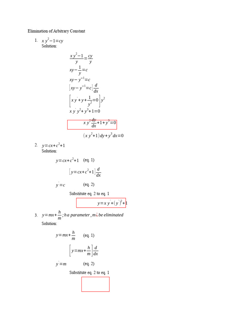 Solved Elementary DE Problems | PDF