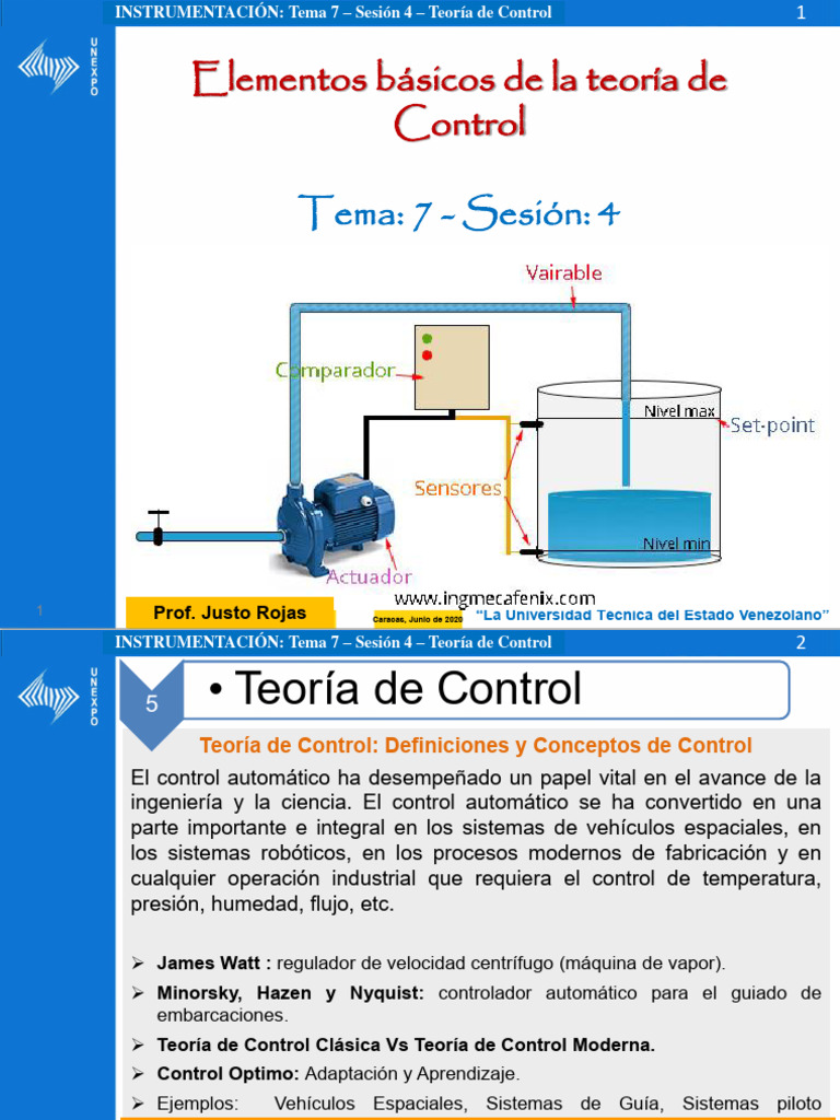74 Tema7 Sesión4 TeoríaDeControl | PDF | Sistema de control | Teoría de ...