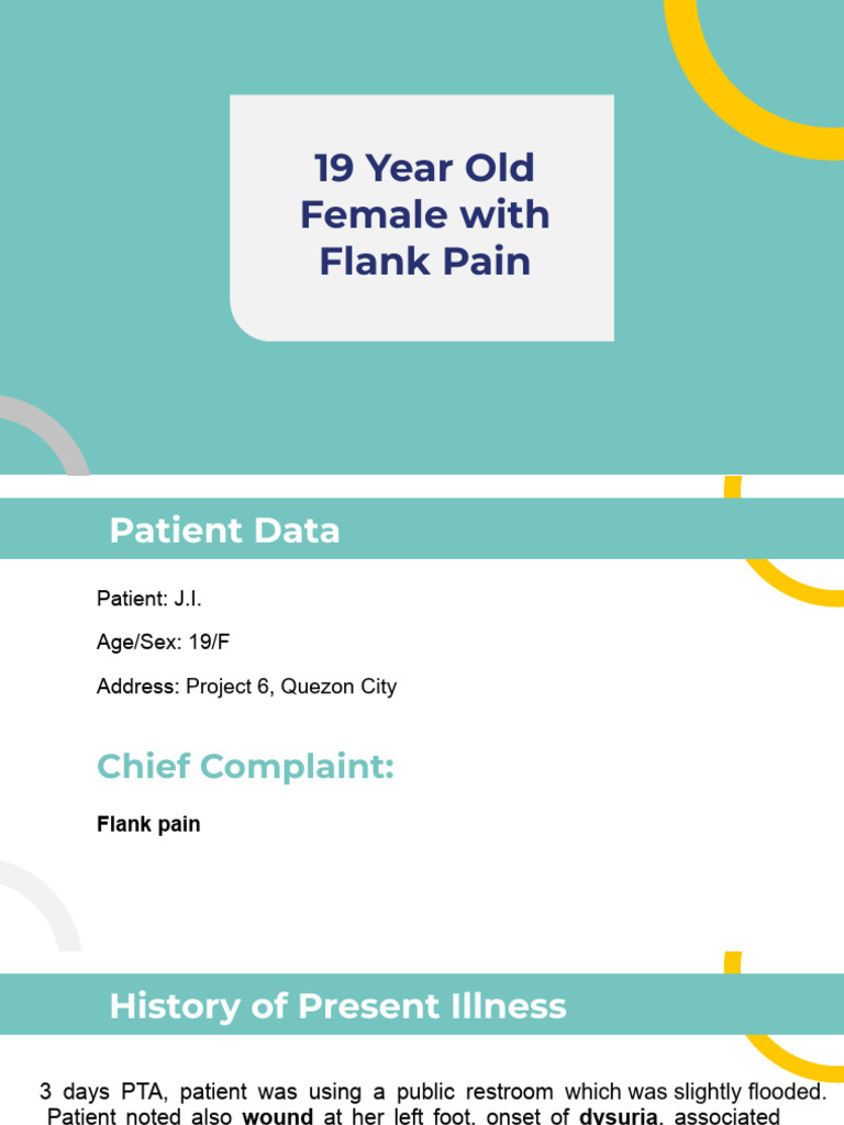 19-Year-Old Female with Flank Pain Diagnosis | PDF | Clinical Medicine ...