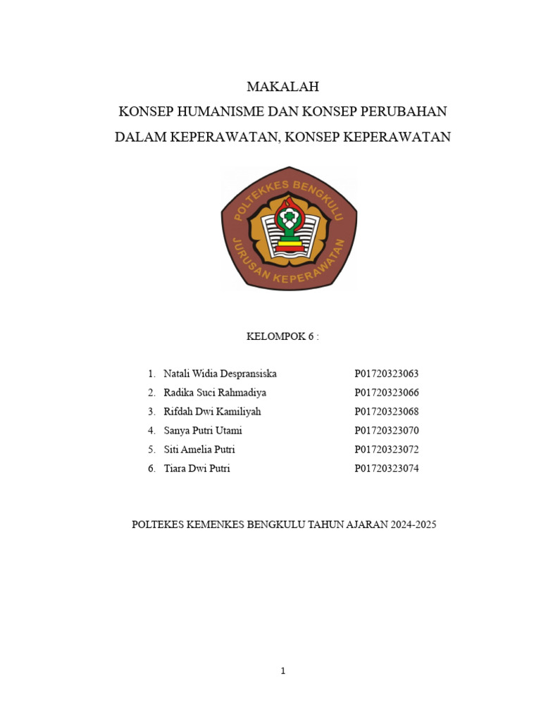 Konsep Humanisme Dan Konsep Perubahan Dalam Keperawanan | PDF