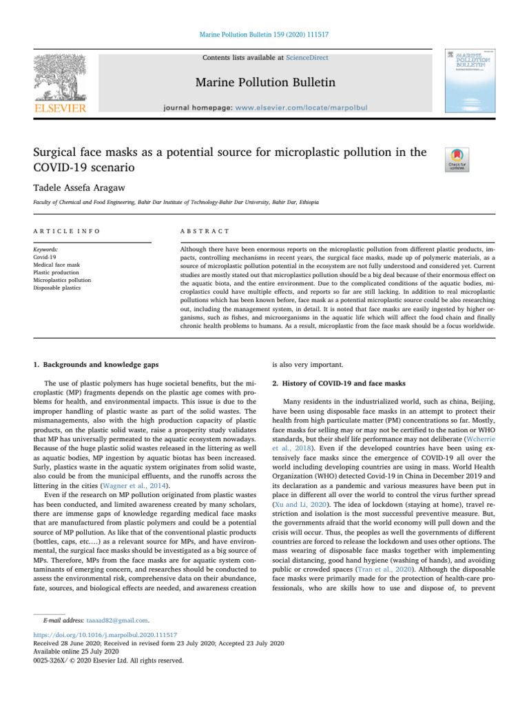 Marine Pollution Bulletin: Sciencedirect | PDF | Thermogravimetric Analysis | Materials