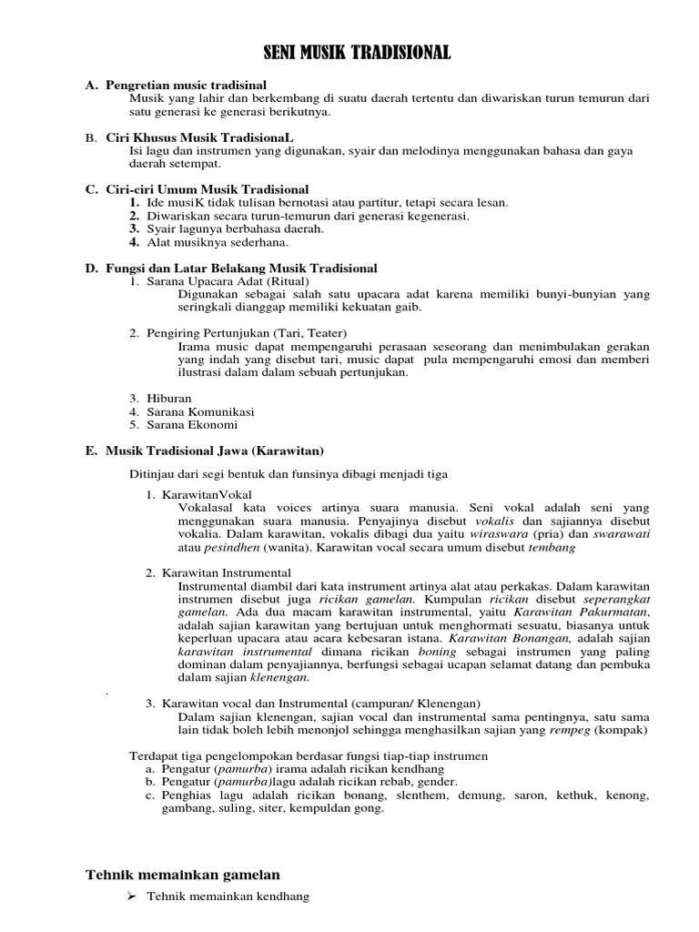 Rangkuman Materi Kelas X SENI BUDAYA | PDF | Seni & Disiplin Bahasa