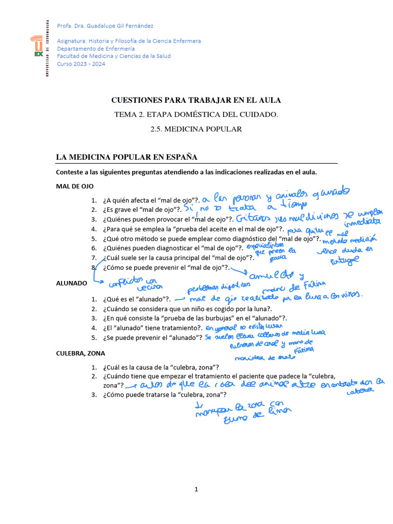 Tarea. Medicina Popular | PDF