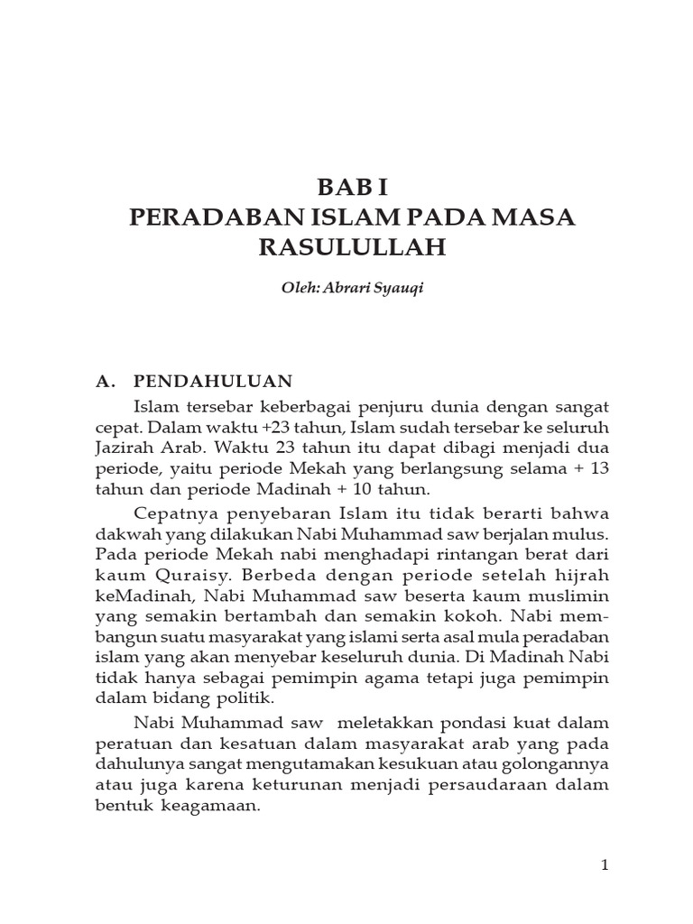 Peradaban Islam Masa Rasulullah SAW | PDF