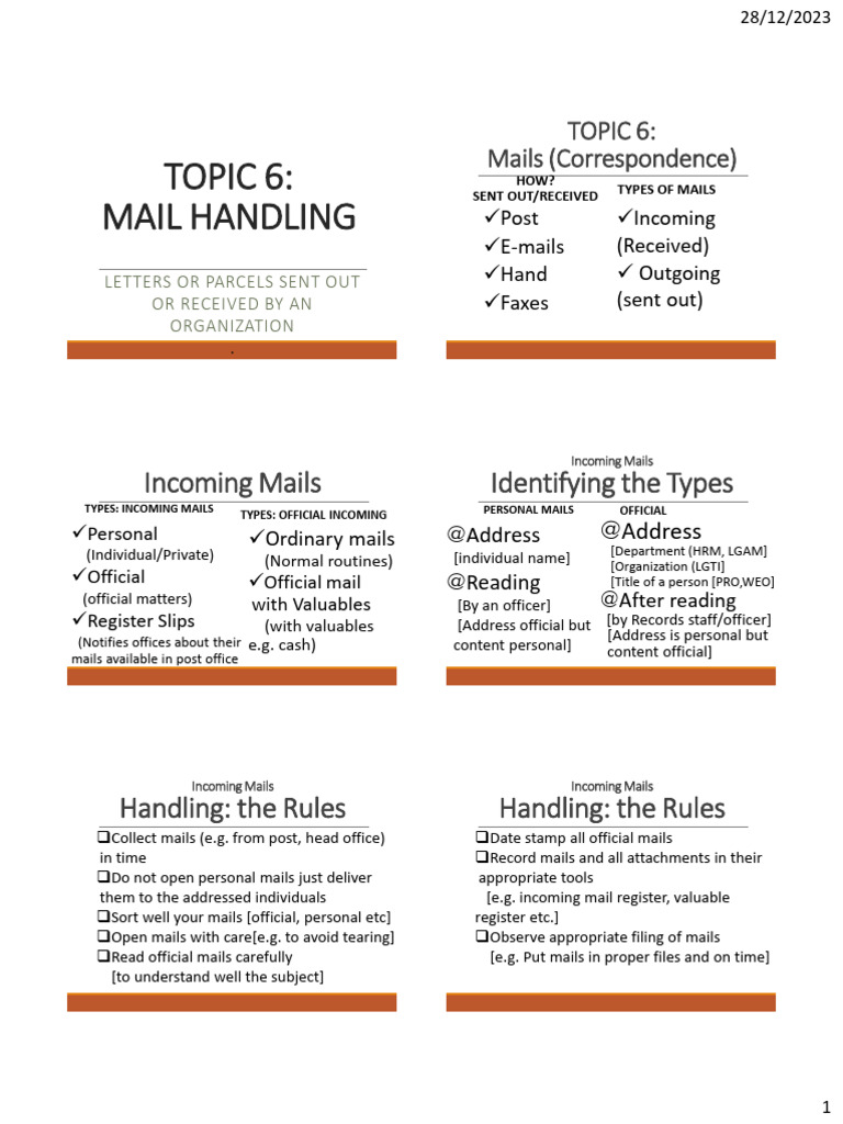 Mail Handling | PDF | Mail | Envelope