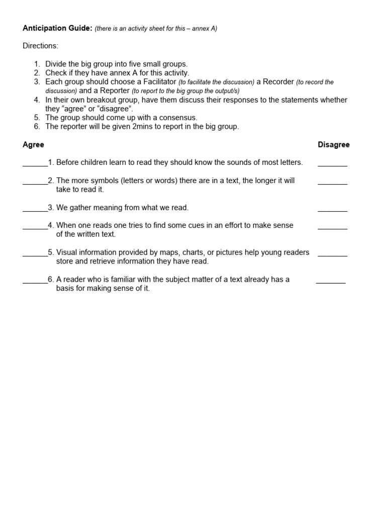 Worksheets | PDF | Reading Comprehension | Cognitive Psychology