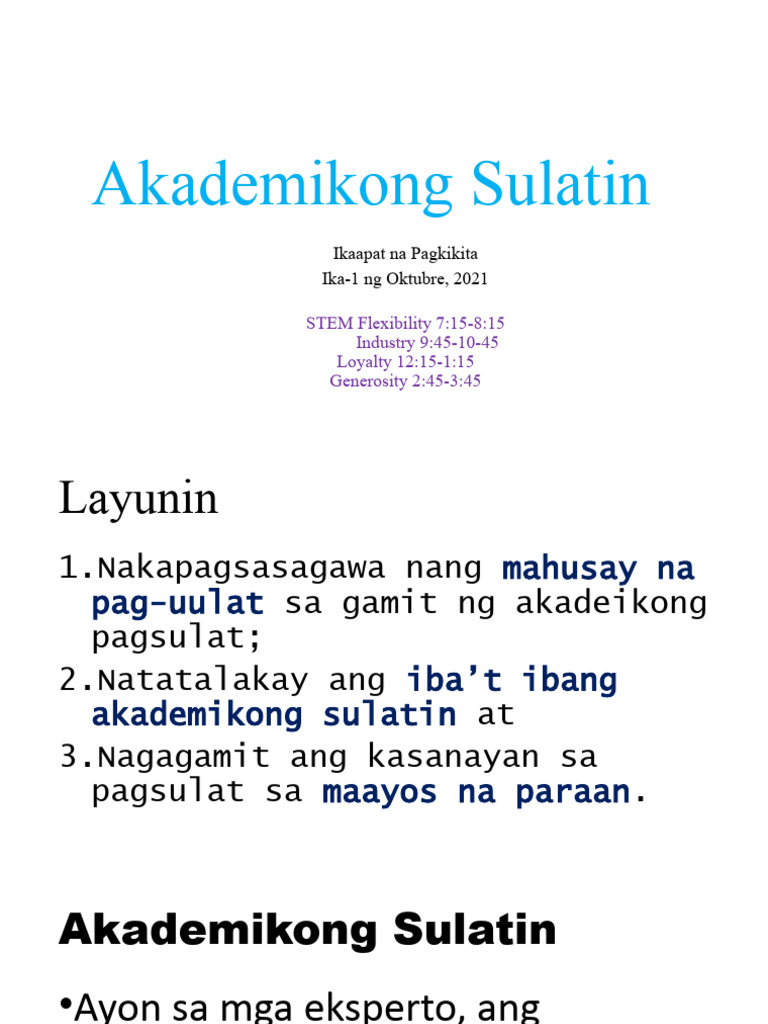 Akademikong Sulatin 101 T | PDF