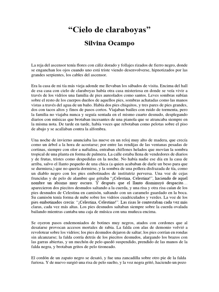 Cielo de Claraboyas - Silvina Ocampo | PDF
