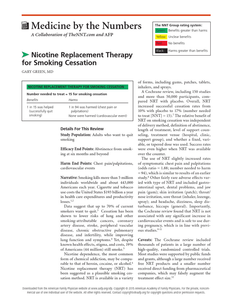 Dokumen Keilmiahan Nicotine Replacement Therapy For Smoking Cessation ...