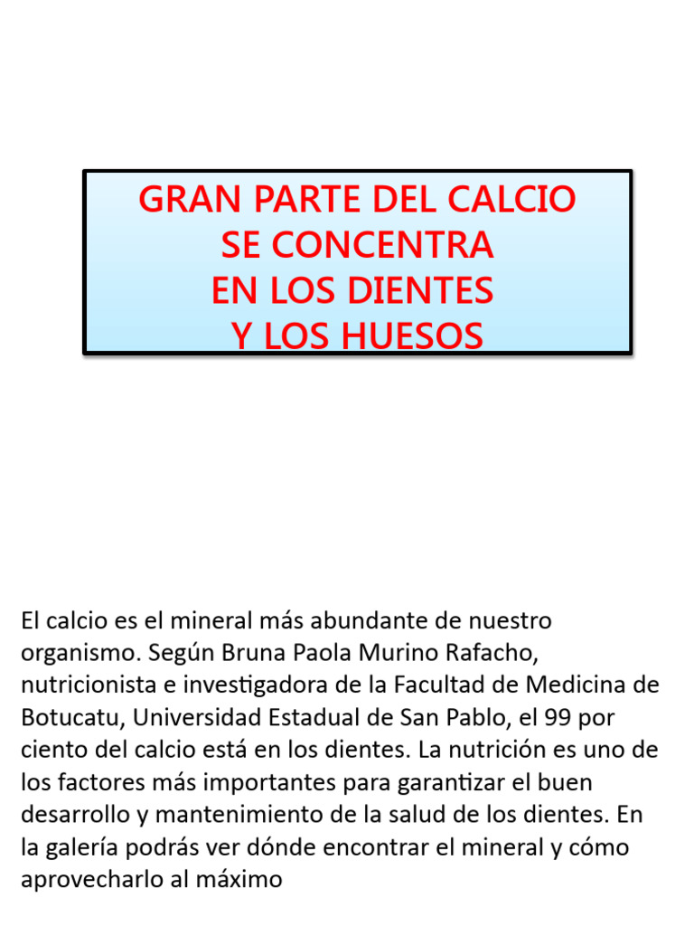 El Calcio en Los Huesos y Los Dientes | PDF