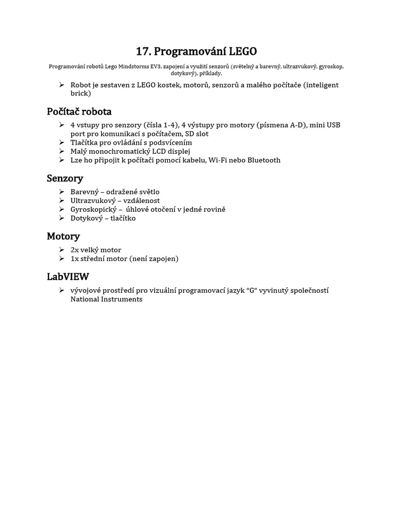 LEGO Mindstorm EV3 | PDF