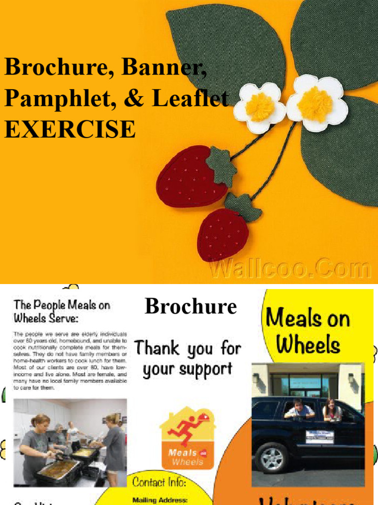 Brochure, Banner, Pamphlet, & Leaflet EXERCISE | PDF Brochure, Banner, Pamphlet, & Leaflet EXERCISE | PDF