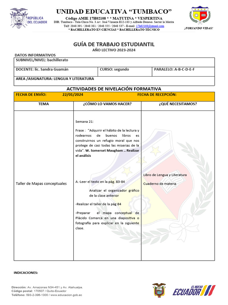 2e - Lengua-Taller Mapas C-Guia Del Estudiante | PDF