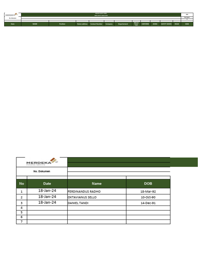 Contoh Form Request Induksi | PDF