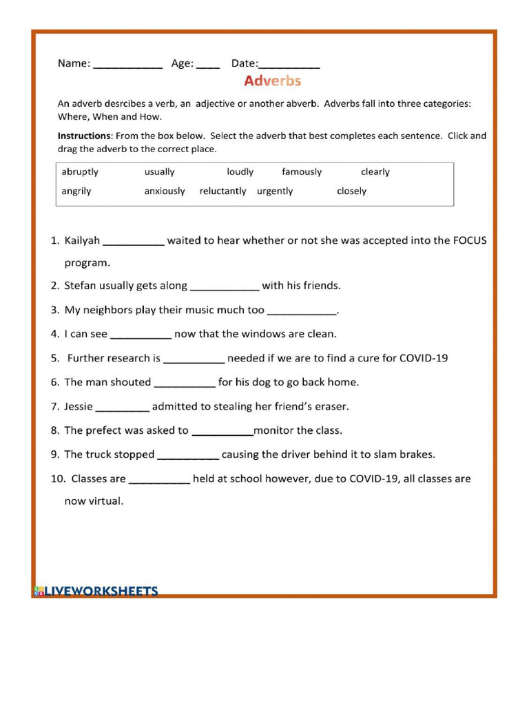 Adverbs Exercises | PDF