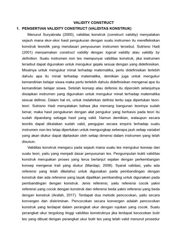 Validity Construct | PDF