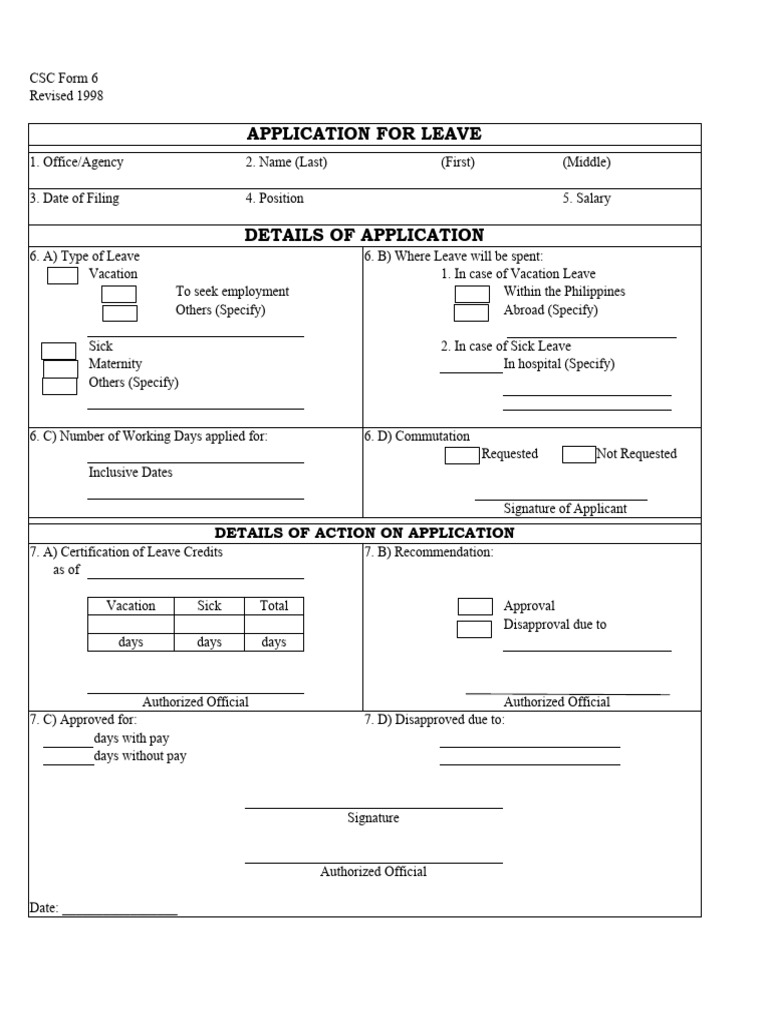 Leave Paper | PDF | Sick Leave | Labor Relations